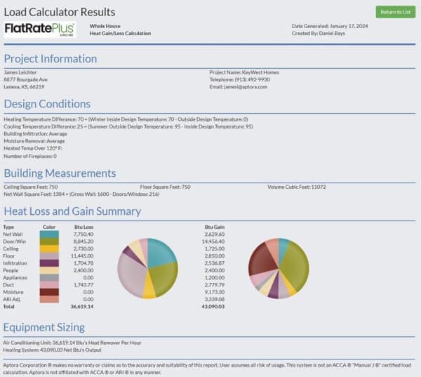 HVAC Load Calculator - Best Flat Rate Pricing Software | Flat Rate Plus ...